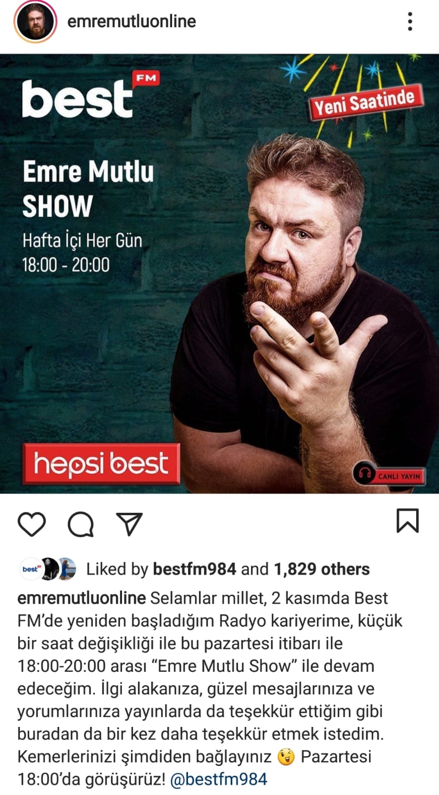 Emre Mutlu Show Yeni Saatinde Dinleyicisiyle Buluşacak | Müzikonair
